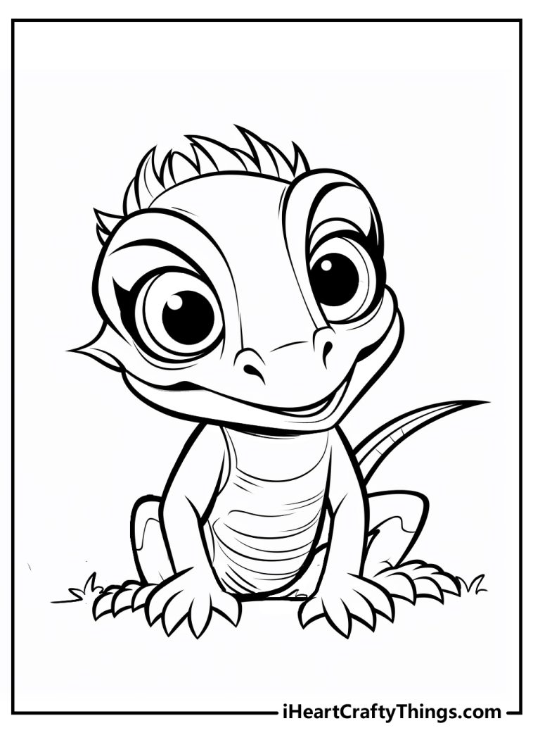 15 Free Lizard Coloring Pages: Printable Cute, Realistic PDF