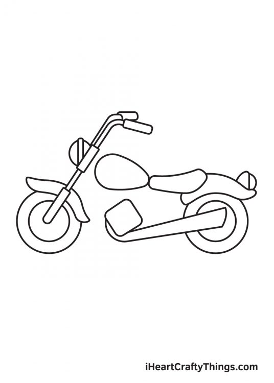 Motorcycle Drawing - How To Draw A Motorcycle Step By Step