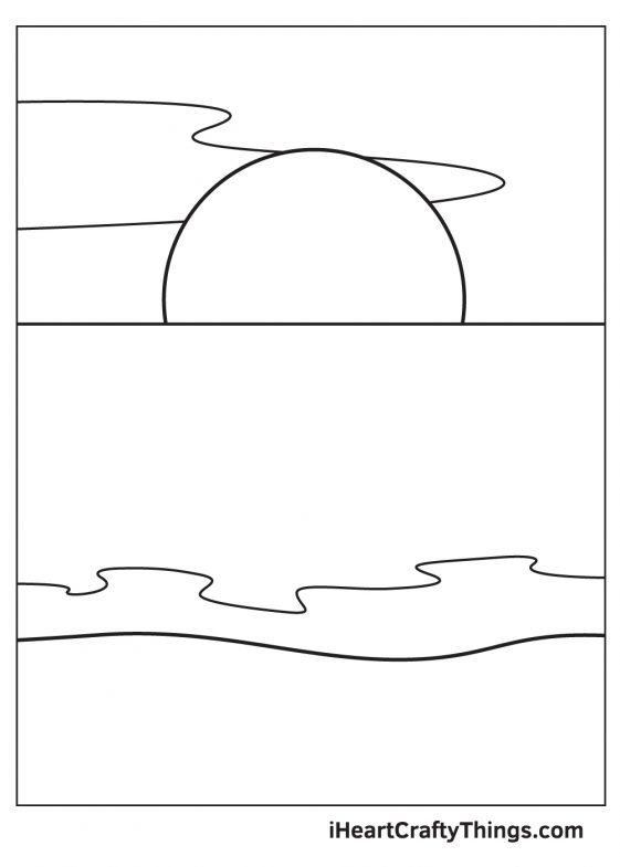 Ocean Drawing - How To Draw An Ocean Step By Step