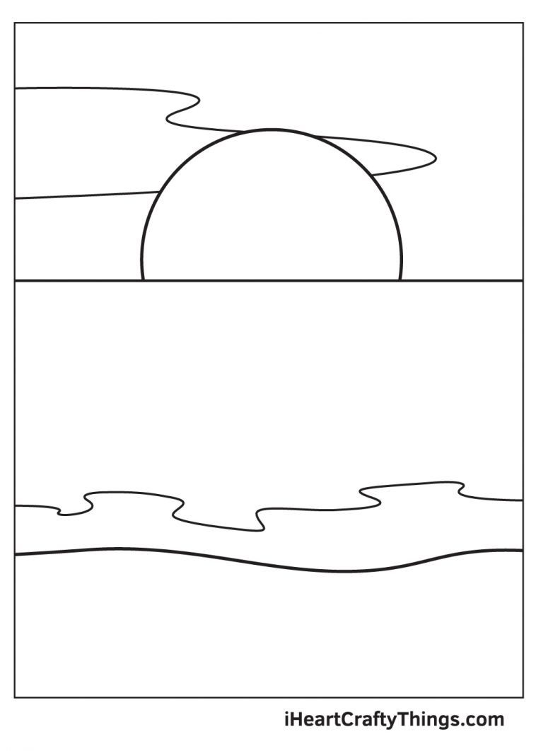 Ocean Drawing - How To Draw An Ocean Step By Step
