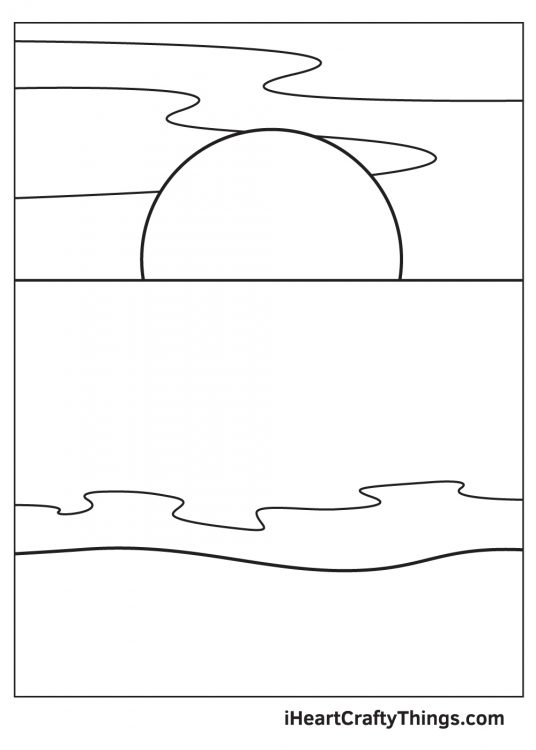 Ocean Drawing - How To Draw An Ocean Step By Step