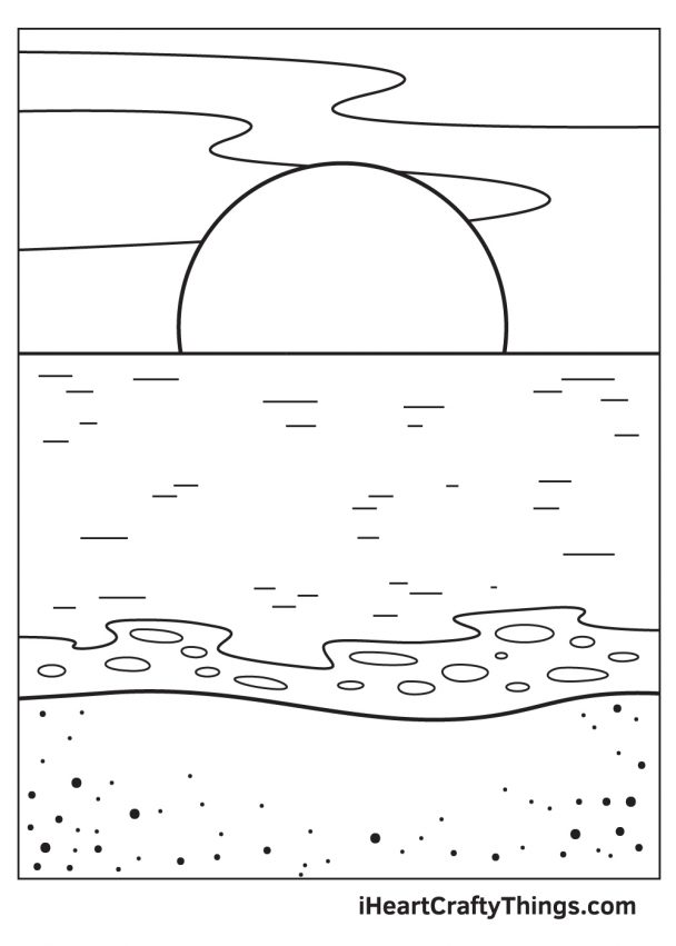 Ocean Drawing - How To Draw An Ocean Step By Step