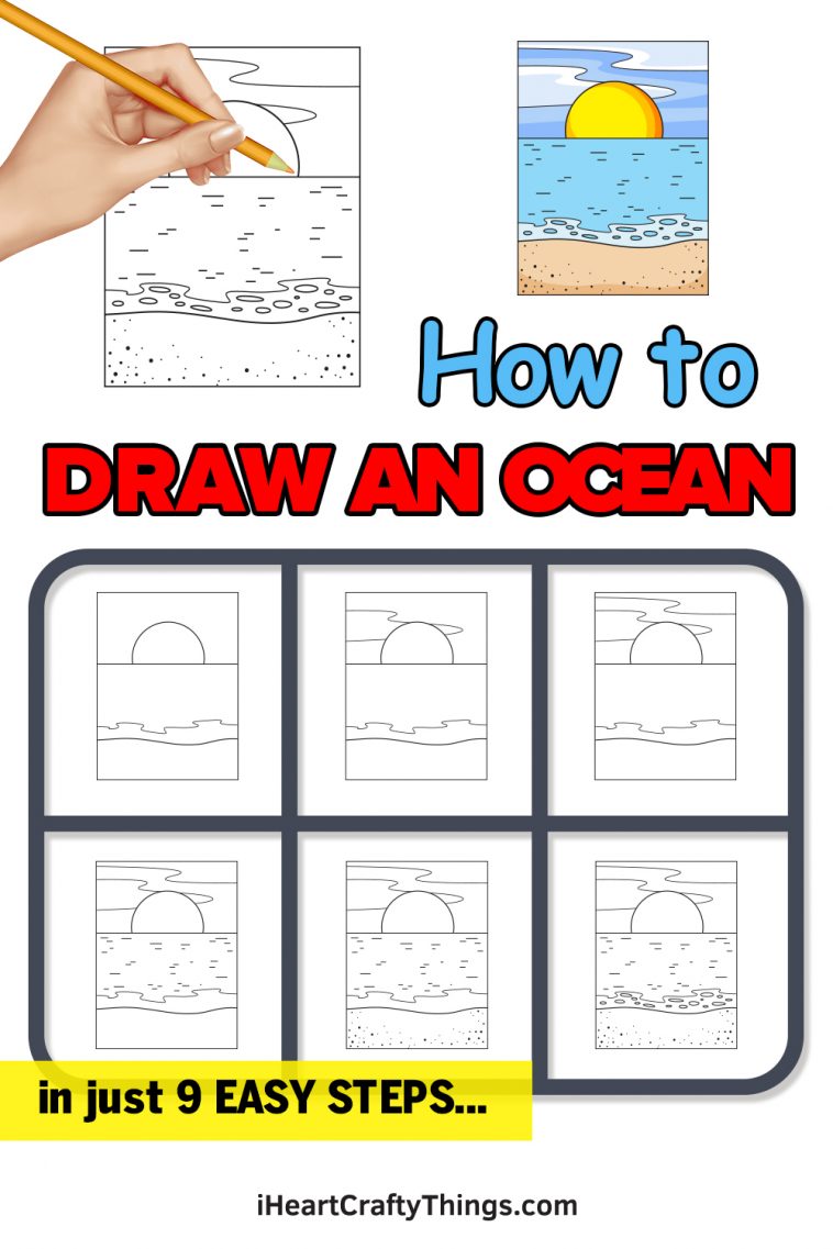 Ocean Drawing - How To Draw An Ocean Step By Step