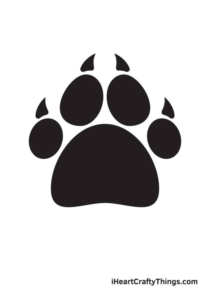 Paw Print Drawing - How To Draw A Paw Print Step By Step