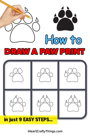Paw Print Drawing - How To Draw A Paw Print Step By Step
