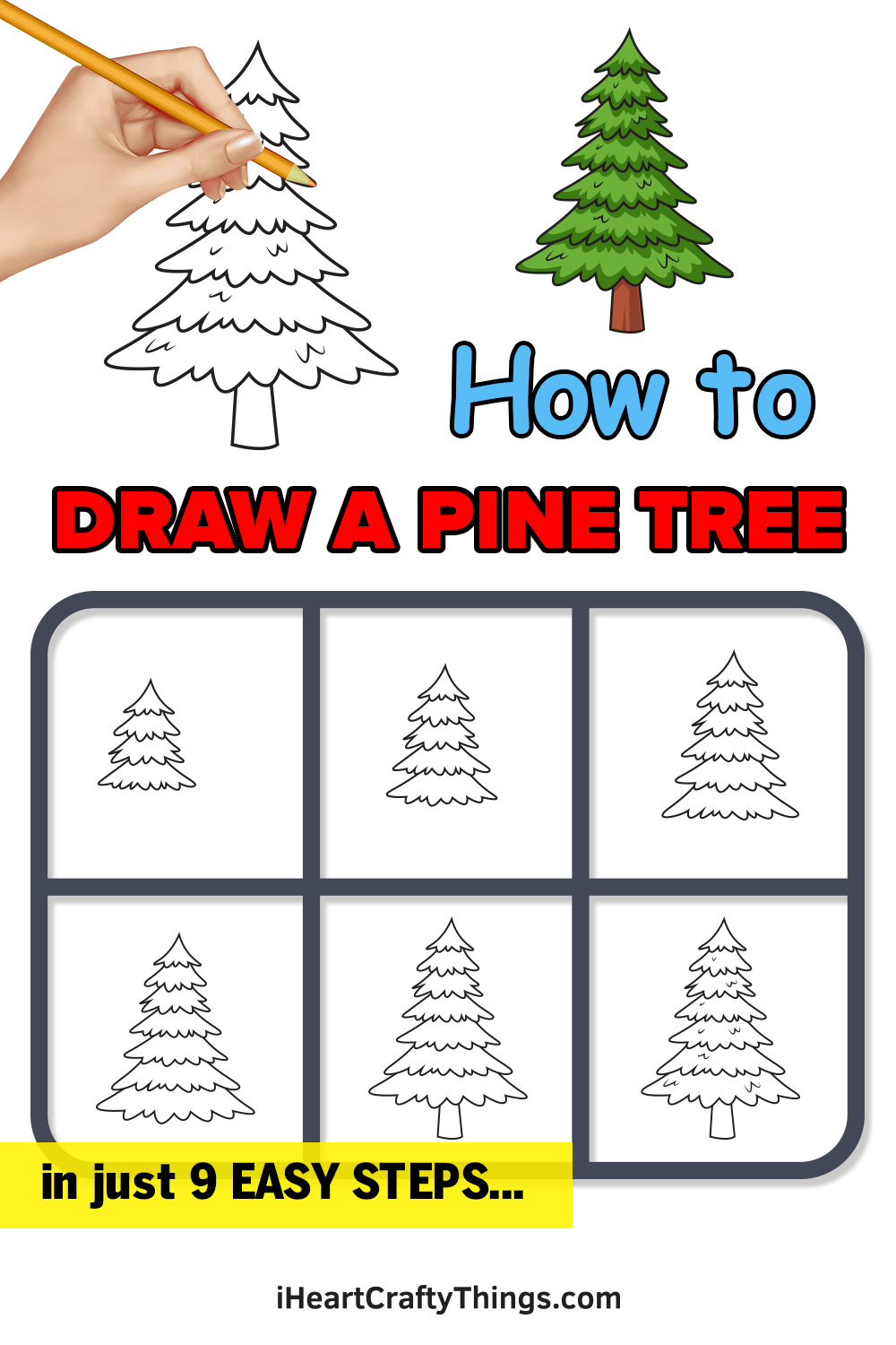 Pine Tree Drawing How To Draw A Pine Tree Step By Step