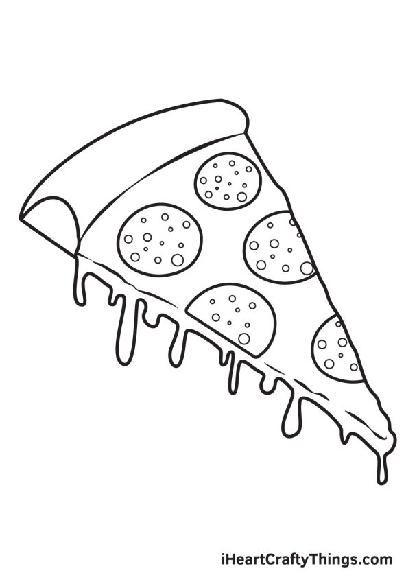 Pizza Drawing - How To Draw A Pizza Step By Step
