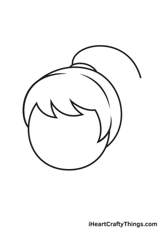 Ponytail Drawing - How To Draw A Ponytail Step By Step