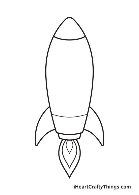 Rocket Drawing - How To Draw A Rocket Step By Step