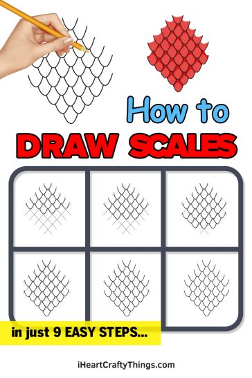 Scales Drawing - How To Draw Scales Step By Step