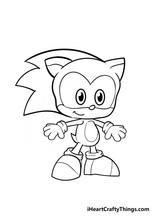 Sonic Drawing - How To Draw Sonic Step By Step