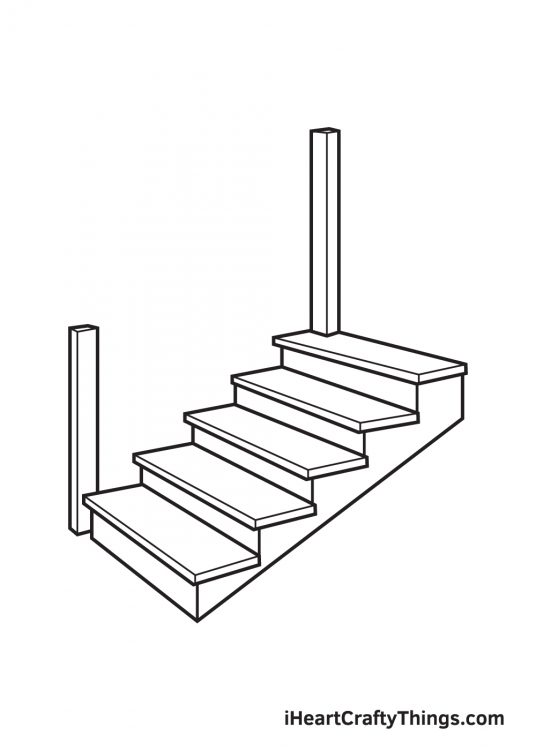 Stairs Drawing - How To Draw Stairs Step By Step