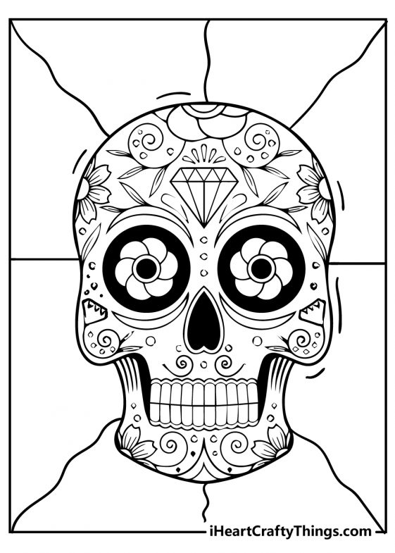 30 Sugar Skull Coloring Pages For Day Of The Dead