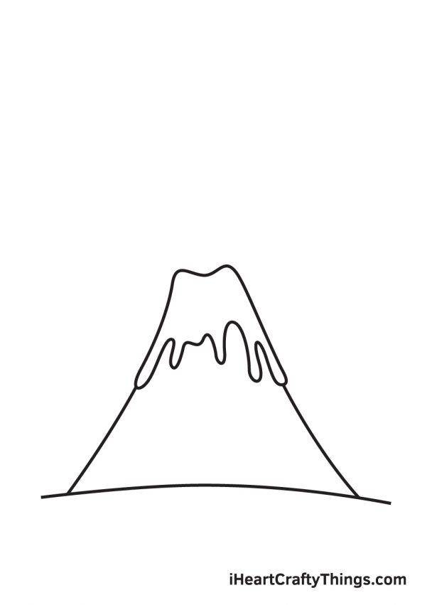 Volcano Drawing - How To Draw A Volcano Step By Step