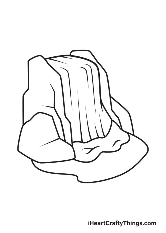 Waterfall Drawing - How To Draw A Waterfall Step By Step