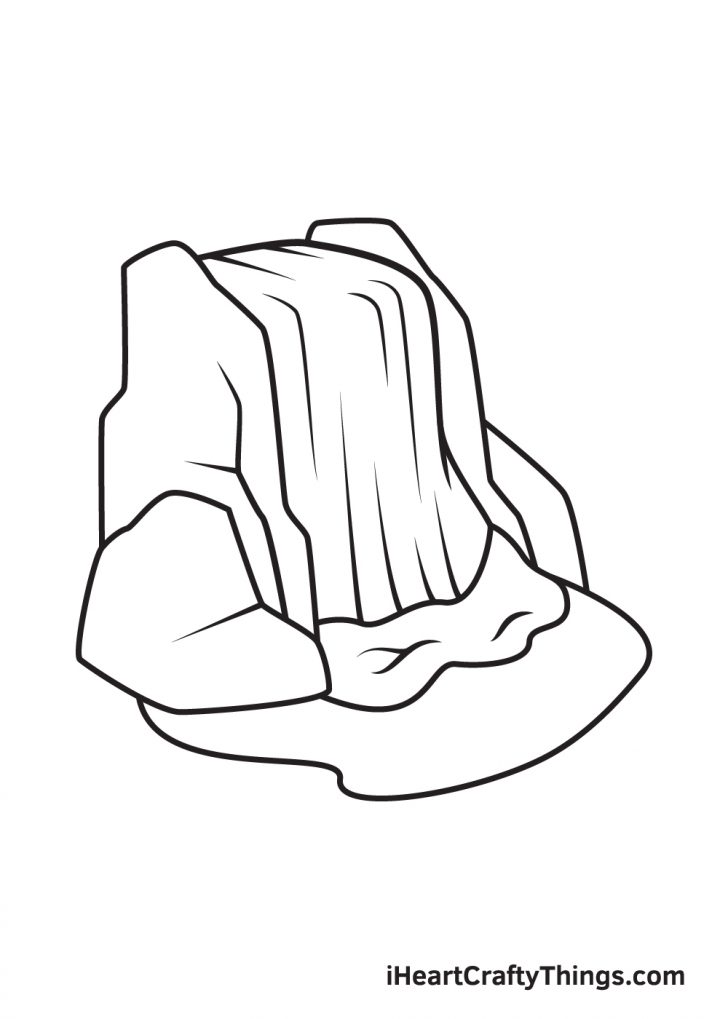 Waterfall Drawing - How To Draw A Waterfall Step By Step