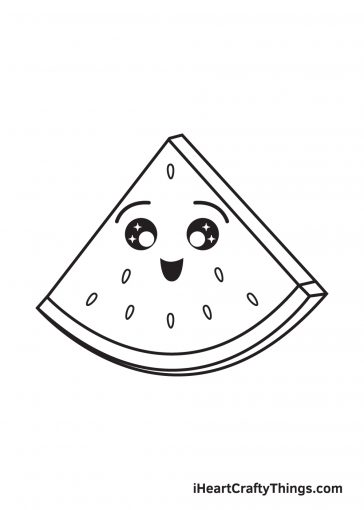 Watermelon Drawing - How To Draw A Watermelon Step By Step