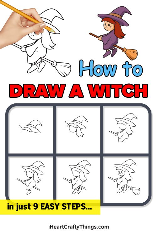 Witch Drawing - How To Draw A Witch Step By Step