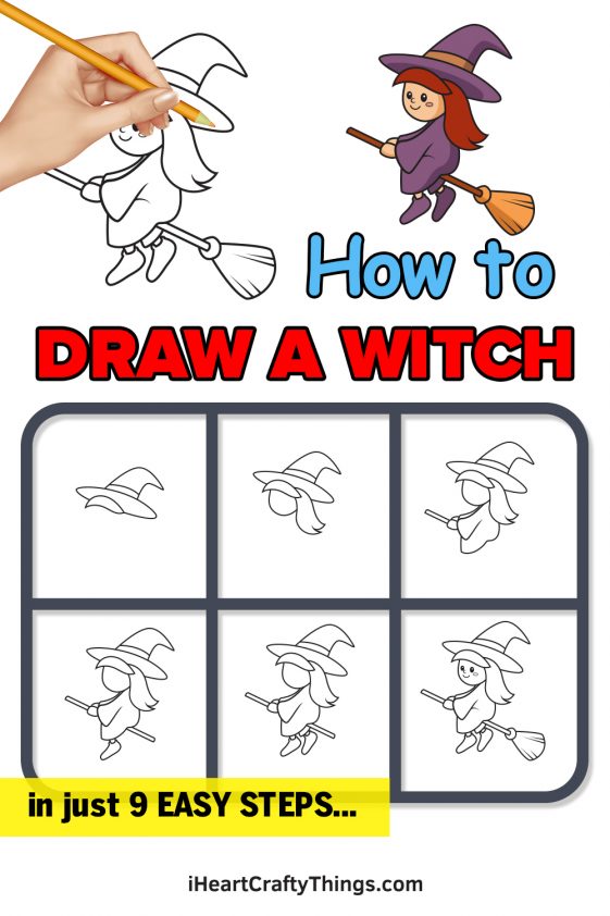 Witch Drawing - How To Draw A Witch Step By Step