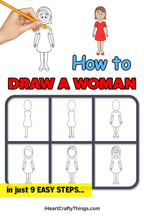 Woman Drawing - How To Draw A Woman Step By Step