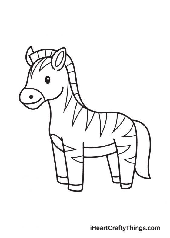 Zebra Drawing - How To Draw A Zebra Step By Step