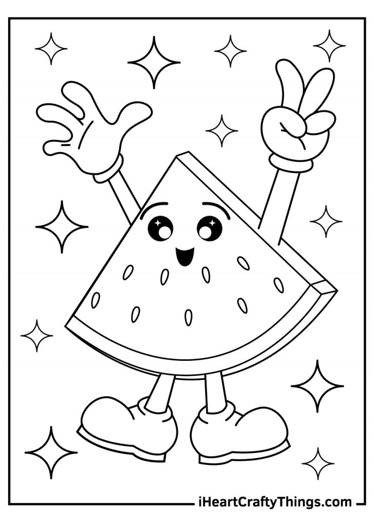 Watermelon Coloring Pages (100% Free Printables)