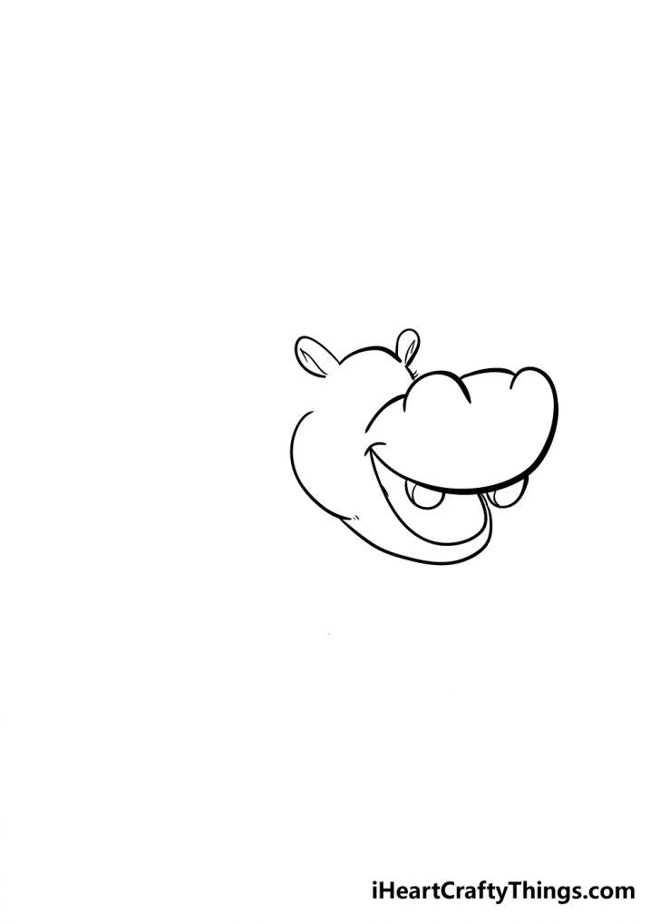 Hippo Drawing - How To Draw A Hippo Step By Step