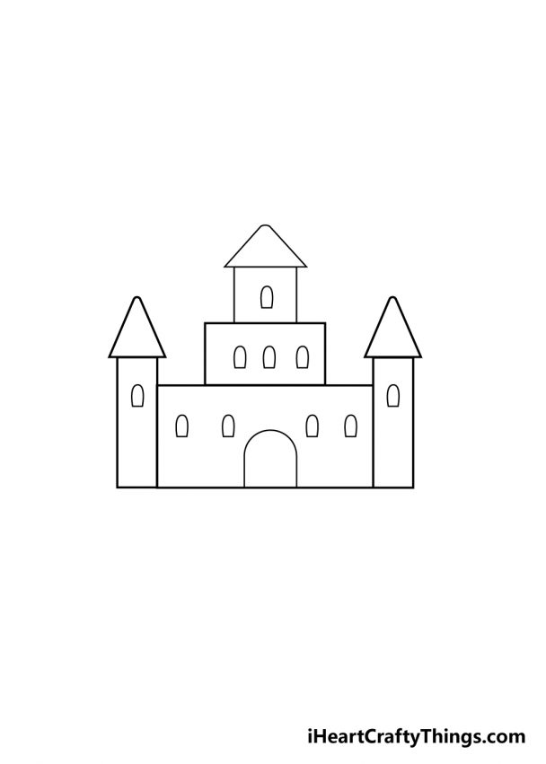 Castle Drawing - How To Draw A Castle Step By Step For Kids