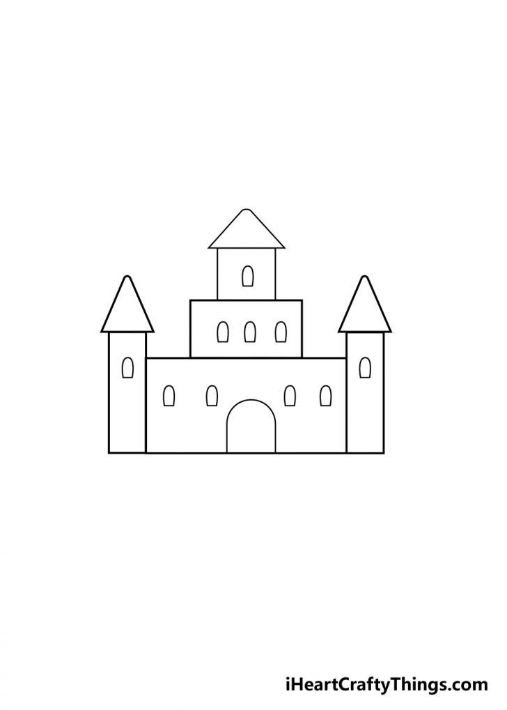 Castle Drawing - How To Draw A Castle Step By Step For Kids