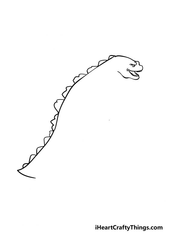 Easy Godzilla Drawing - How To Draw Godzilla Step By Step