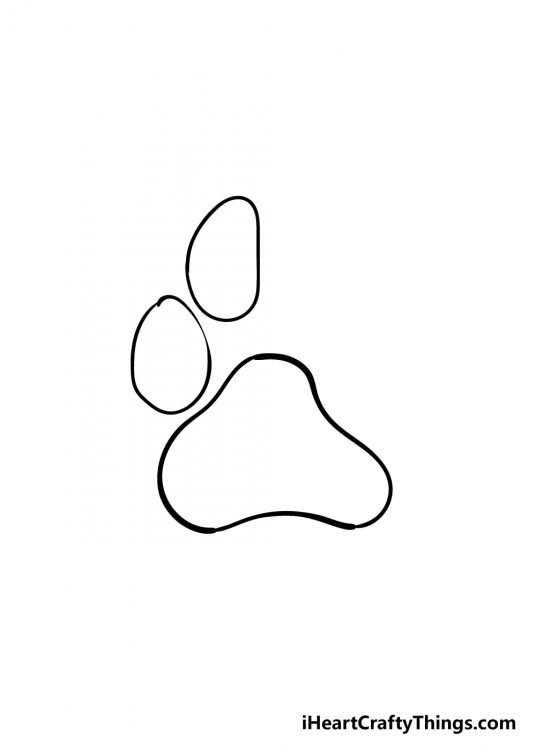 Dog Paw Drawing - How To Draw A Dog Paw Step By Step