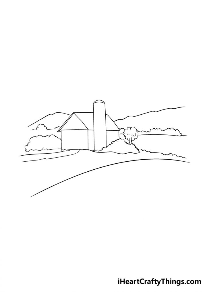 Farm Drawing - How To Draw A Farm Step By Step