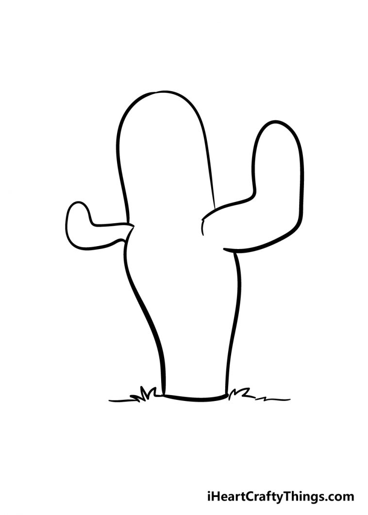 Cactus Drawing - How To Draw A Cactus Step By Step