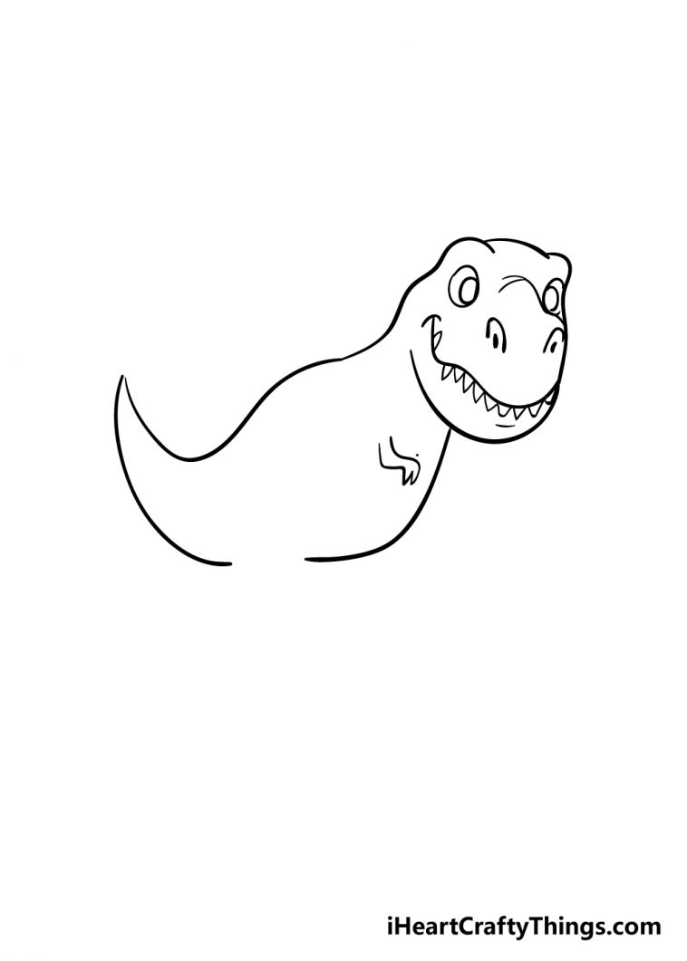 How To Draw T-Rex Step By Step - Easy T-Rex Drawing For Kids