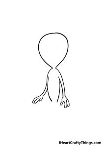 Alien Drawing - How To Draw An Alien Step By Step