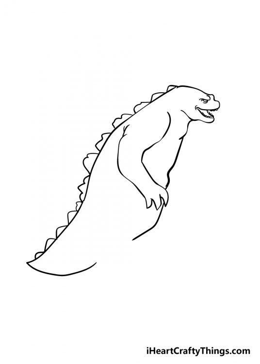 Easy Godzilla Drawing - How To Draw Godzilla Step By Step