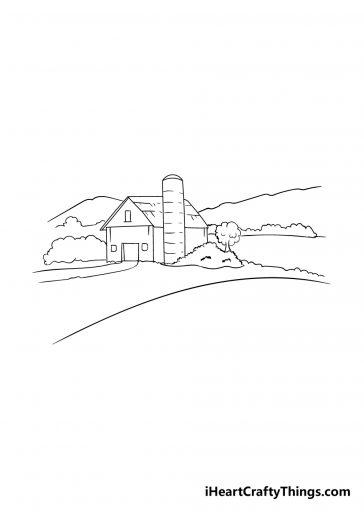 Farm Drawing - How To Draw A Farm Step By Step