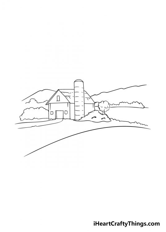 Farm Drawing - How To Draw A Farm Step By Step
