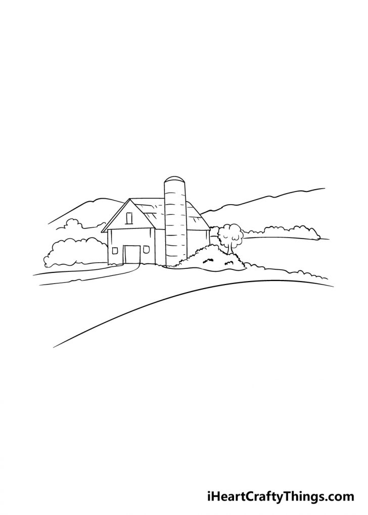 Farm Drawing - How To Draw A Farm Step By Step