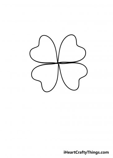 Four-Leaf Clover Drawing - How To Draw A Four-Leaf Clover Step By Step