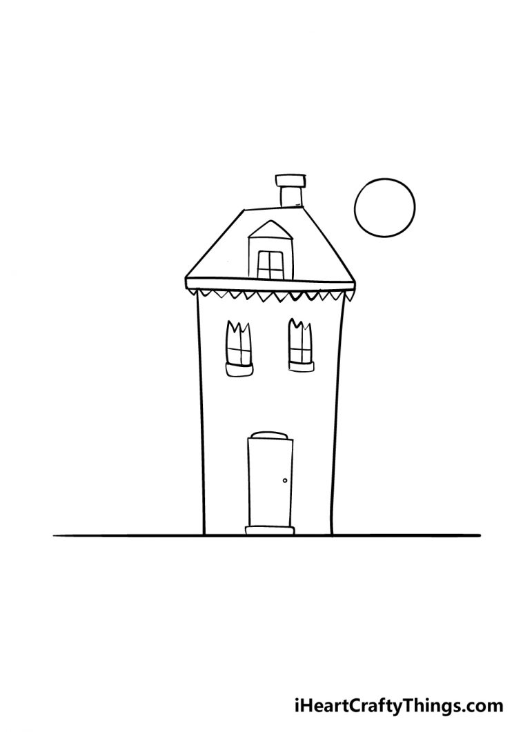 Haunted House Drawing - How To Draw A Haunted House Step By Step