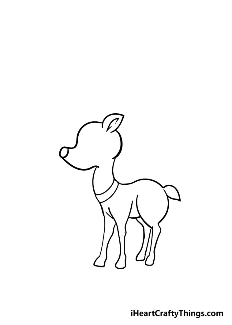 Reindeer Drawing - How To Draw A Reindeer Step By Step
