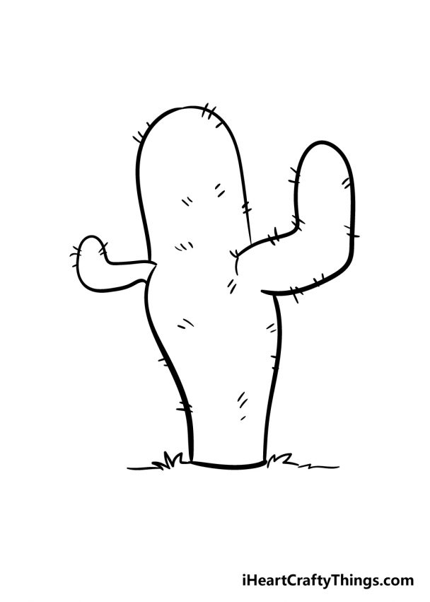 Cactus Drawing - How To Draw A Cactus Step By Step