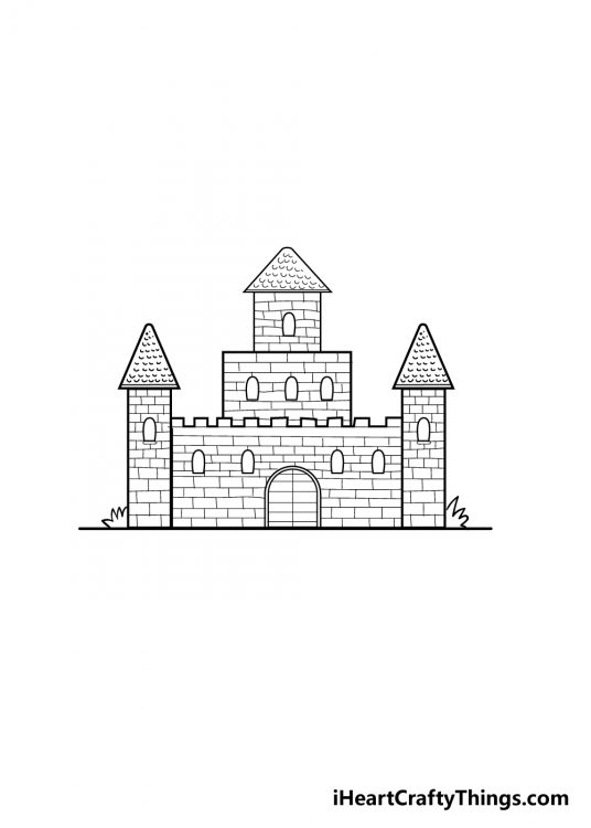 Castle Diagram Coloring How to Draw a Castle Step by Step Easy - Cole ...