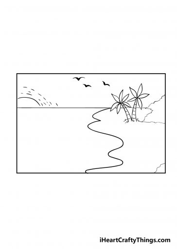 Beach Drawing - How To Draw A Beach Step By Step