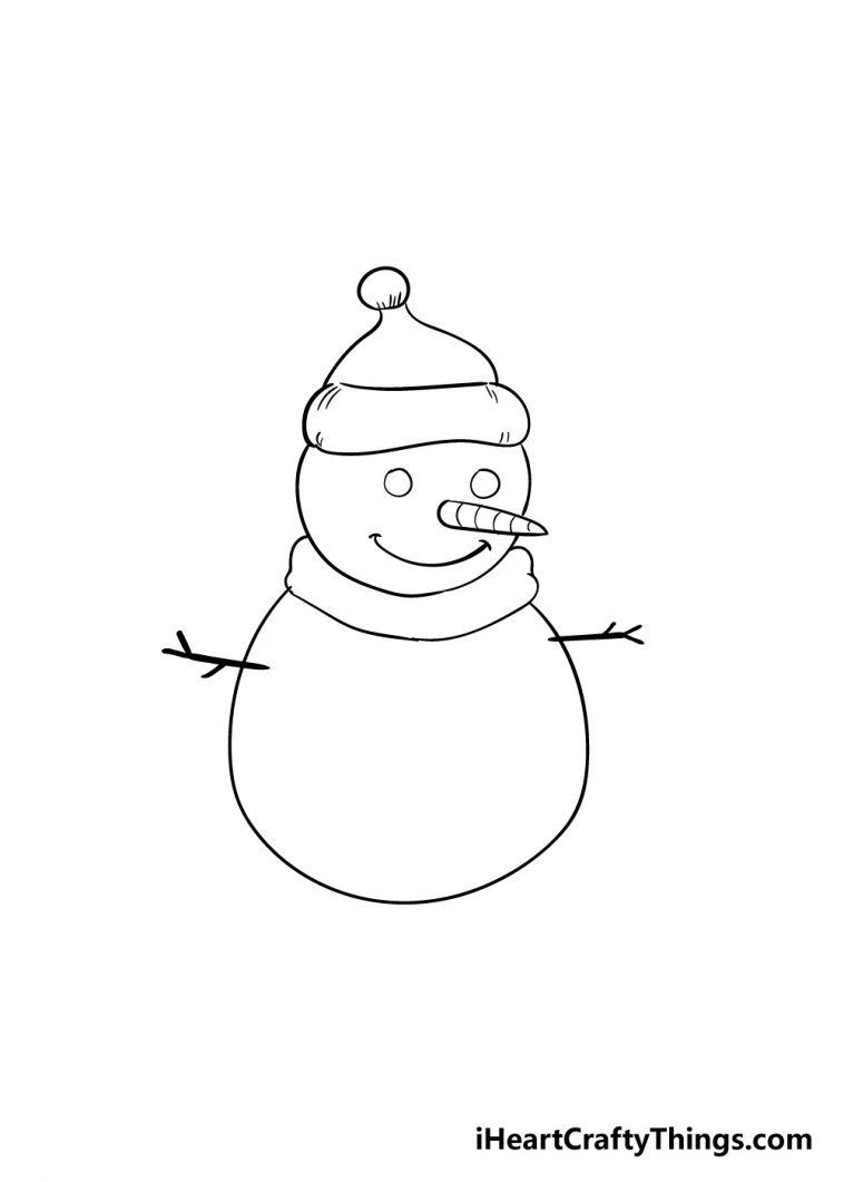 Snowman Drawing - How To Draw A Snowman Step By Step