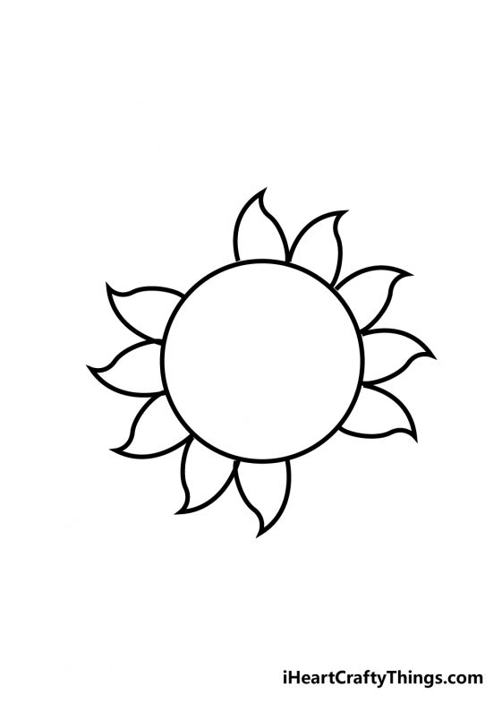 Sun Drawing - How To Draw The Sun Step By Step