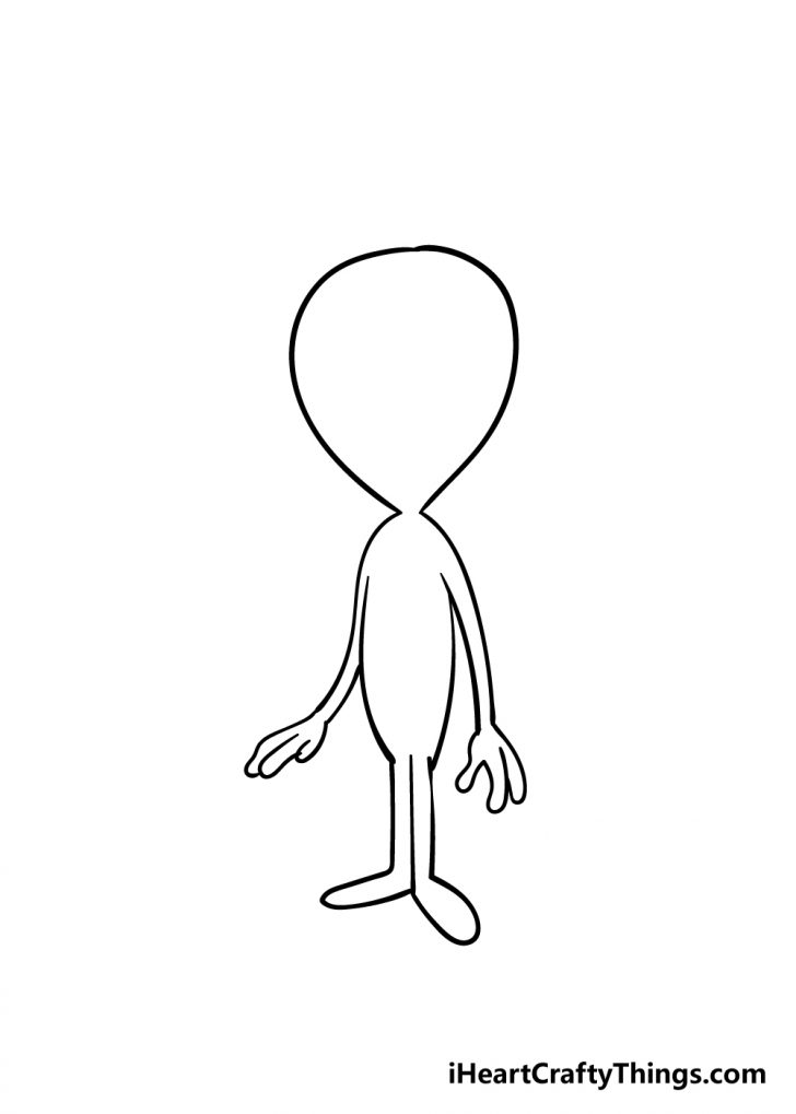 Alien Drawing - How To Draw An Alien Step By Step