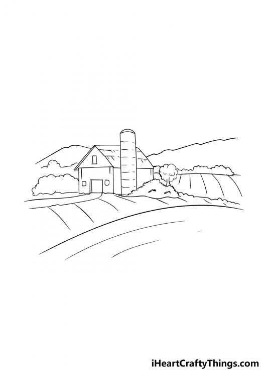 Farm Drawing - How To Draw A Farm Step By Step