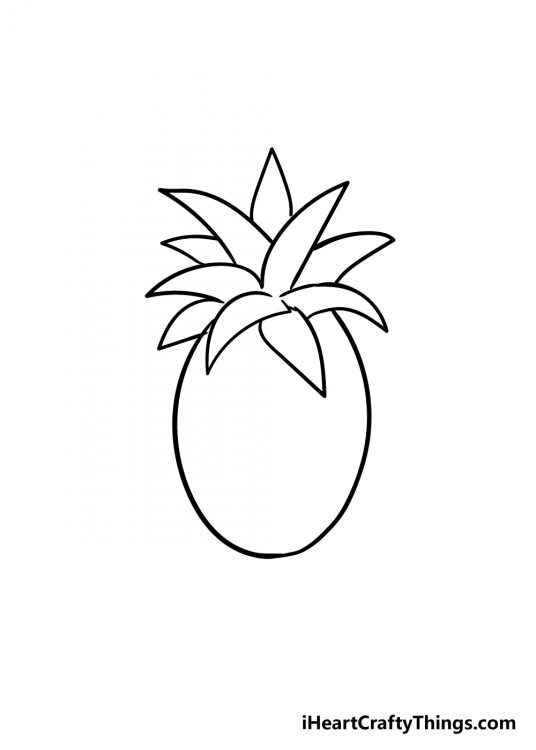 Pineapple Drawing - How To Draw A Pineapple Step By Step